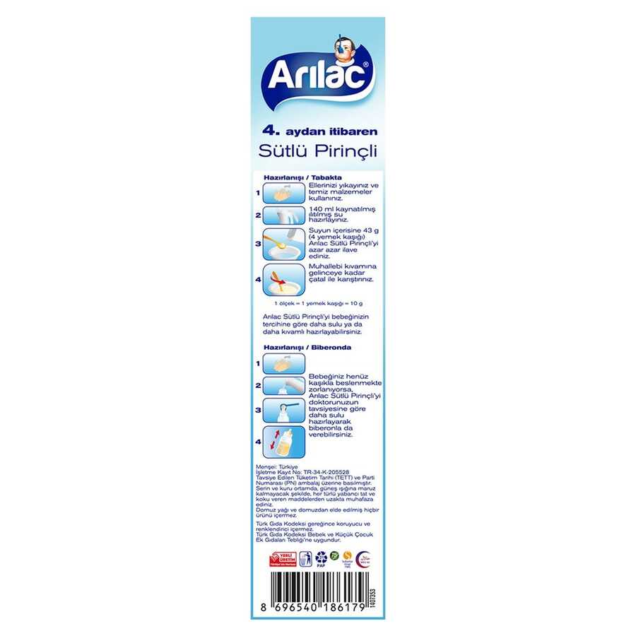 Arılac Sütlü Pirinçli Kaşık Maması 200 g - Komşu