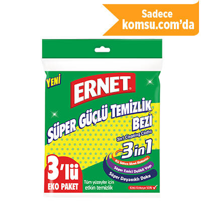 Ernet Süper Güçlü Temizlik Bezi 3'lü - Komşu